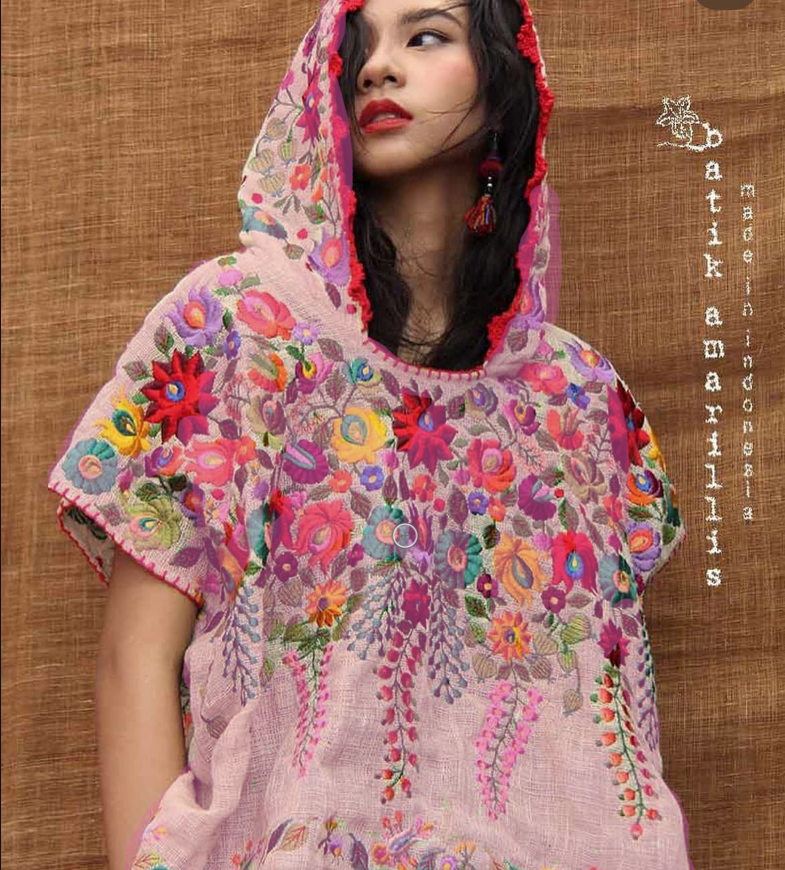 Artisan Handmade Mexican Manta Hoodie – Boho Pink Sweater Jacket ...